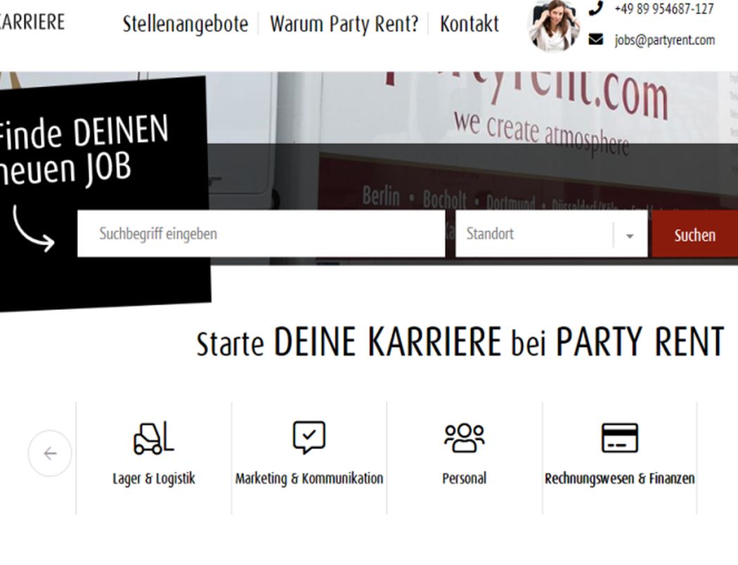 Jobs in der Eventbranche: Party Rent mit neuem Karriereportal